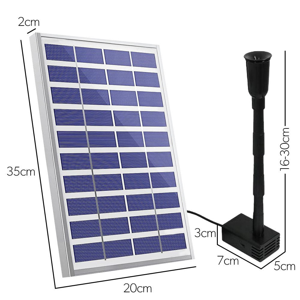 Protege Hi-Flow Water Feature Fountain Pond Pump, w/ Solar Panel, Lith ...