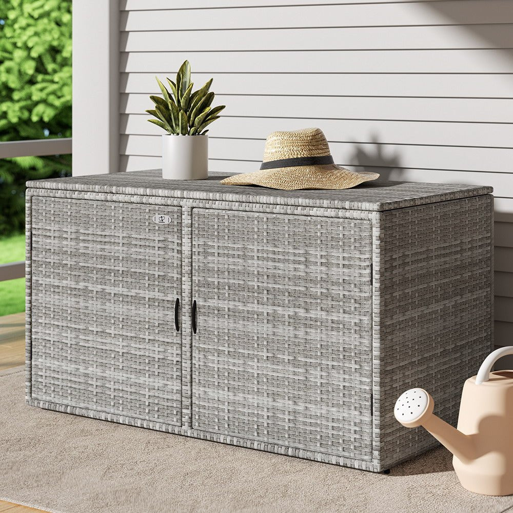 Gardeon Outdoor Storage Cabinet Box Deck Wicker Shelf Chest Garden She ...