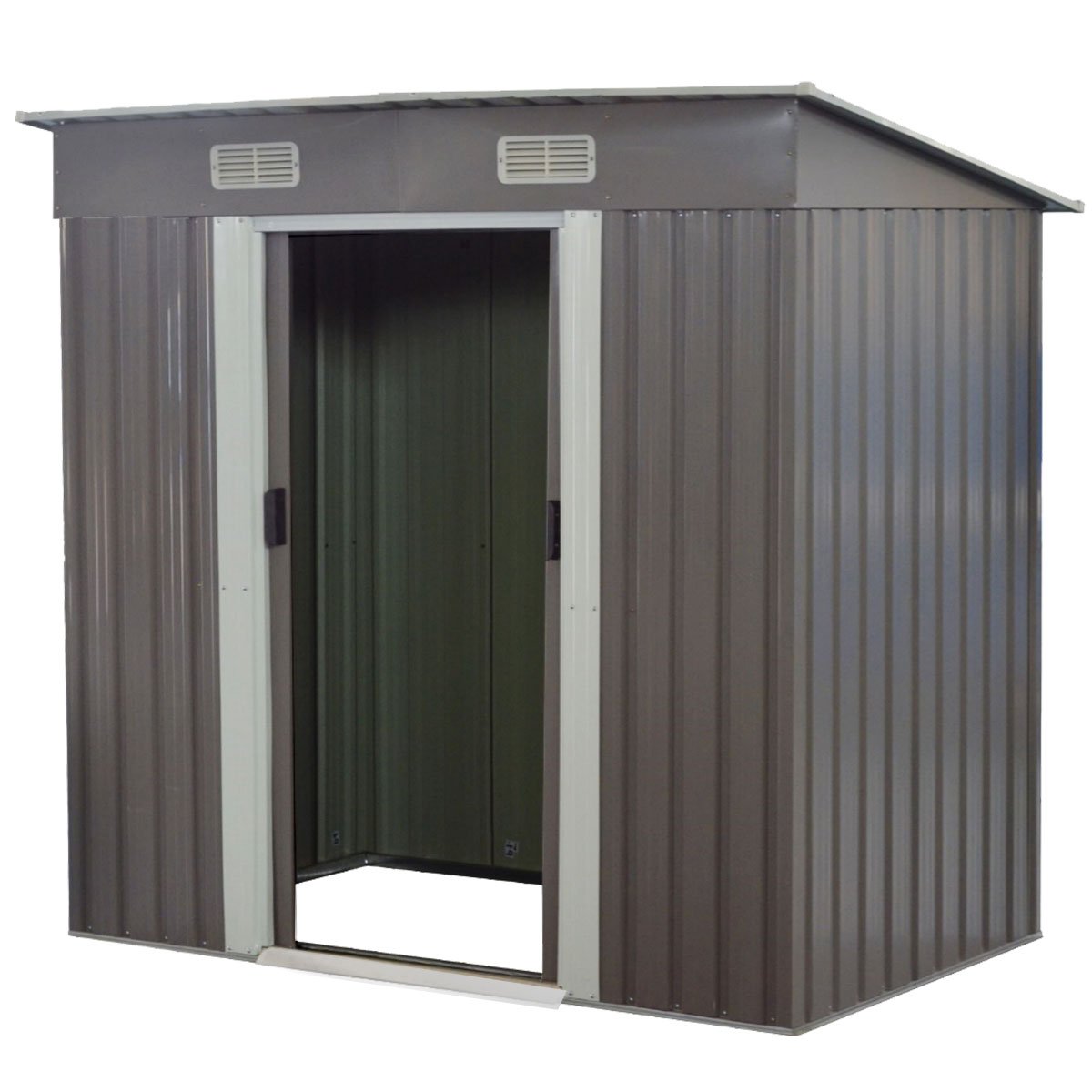 Wallaroo 4ft x 8ft Garden Shed with Base Flat Roof Outdoor Storage - G ...